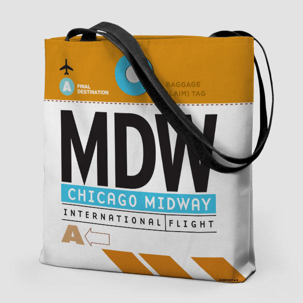 Tote Bag - MDW - Chicago Midway International Airport - IATA code MDW
