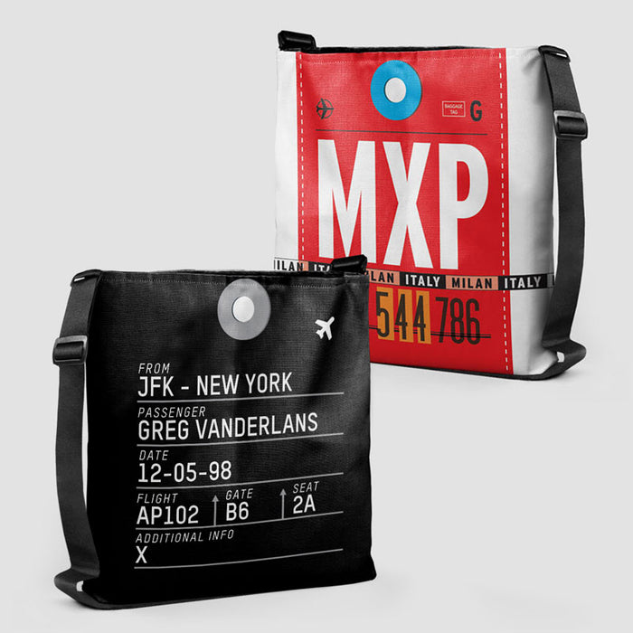 Tote Bag - MXP - Milano Malpensa Airport IATA code MXP.