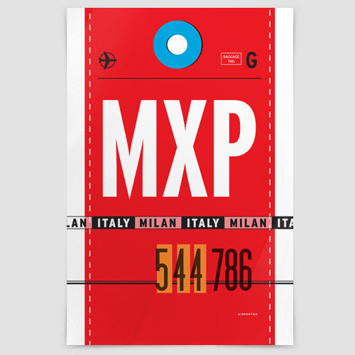 Poster - Wall Art Print - MXP - Milano Malpensa Airport