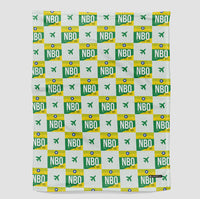 Throw Blanket - NBO airport code pattern.