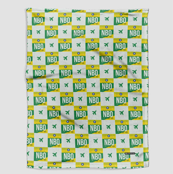Throw Blanket - NBO airport code pattern.