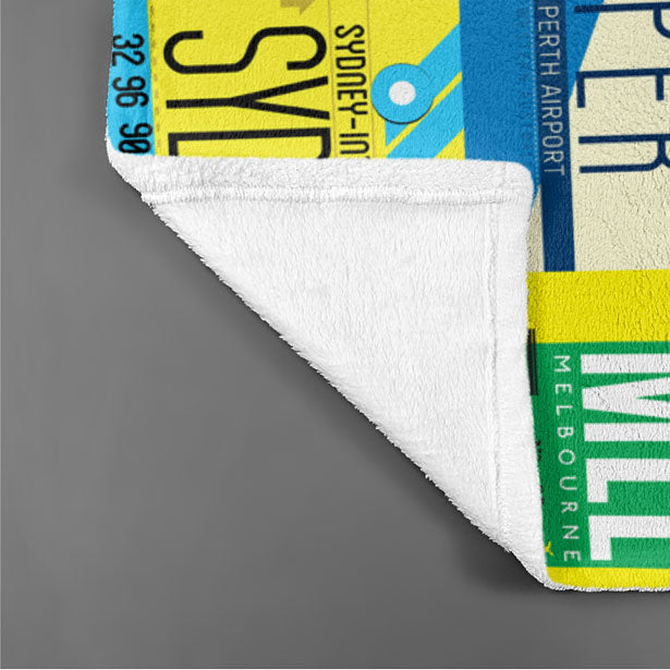 Throw Blanket - Oceania airport codes pattern.