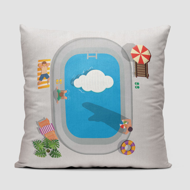 Plane Window Pool - Throw Pillow