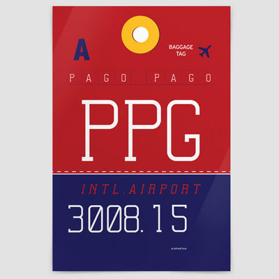 Poster - Wall Art Print - PPG - Pago Pago International Airport