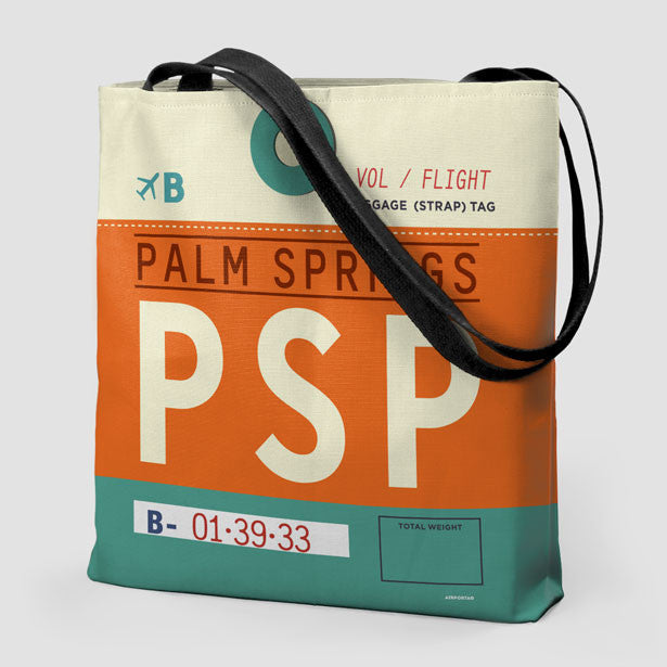 Tote Bag - PSP - Palm Springs Airport - IATA code PSP