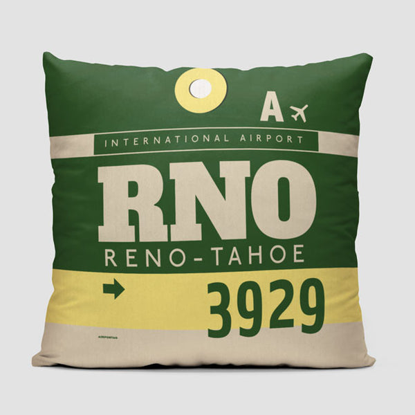 Airport Code Throw Pillow - RNO - Reno–Tahoe Airport