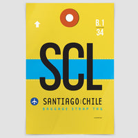 Poster - Wall Art Print - SCL - Santiago Airport
