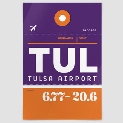 Poster - Wall Art Print - TUL - Tulsa Intl Airport - Tulsa - Oklahoma, US