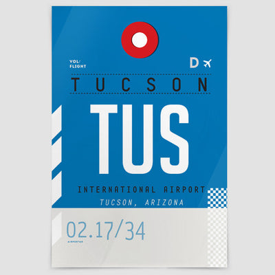Poster - Wall Art Print - TUS - Tucson Intl Airport - Tucson - Arizona, US