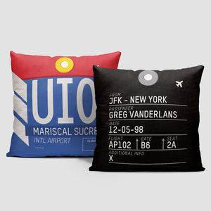 Throw Pillow - UIO - Mariscal Sucre Intl Airport - Quito, Ecuador. IATA ...