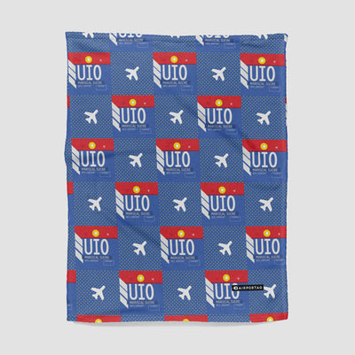 Throw Blanket - UIO airport code pattern.