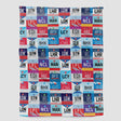 Throw Blanket - UK airport codes pattern.
