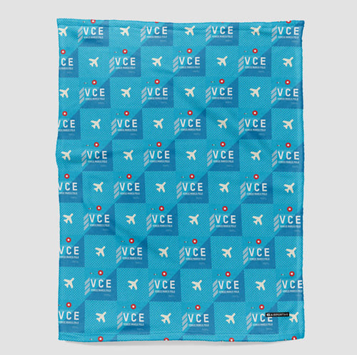 Throw Blanket - VCE airport code pattern.