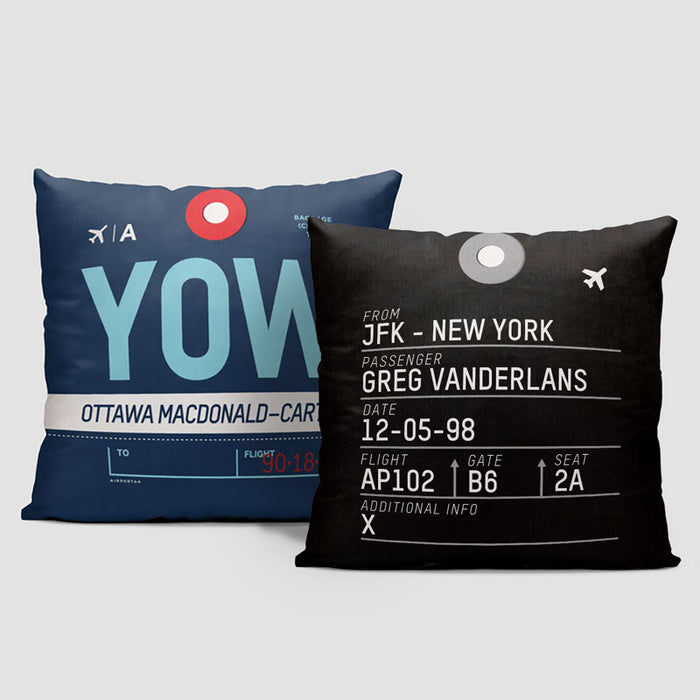 Airport Code Throw Pillow - YOW - Ottawa Macdonald–Cartier Intl Airport ...